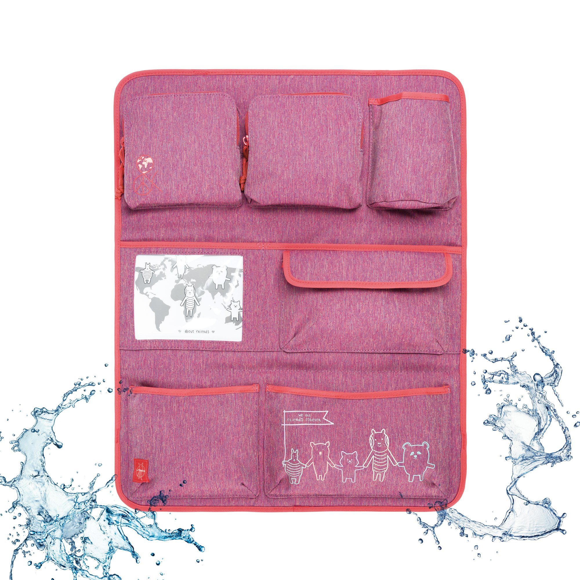 Lassig Kids Car Organizer Wrap-to-Go About Friends Melange, Pink