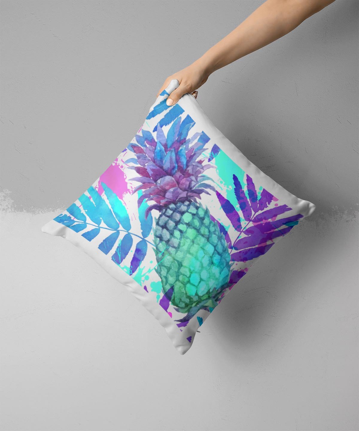 iiRov Summer Design Ink-Fuzed Decorative Throw Pillow - Tropical Summer Pineapple v1