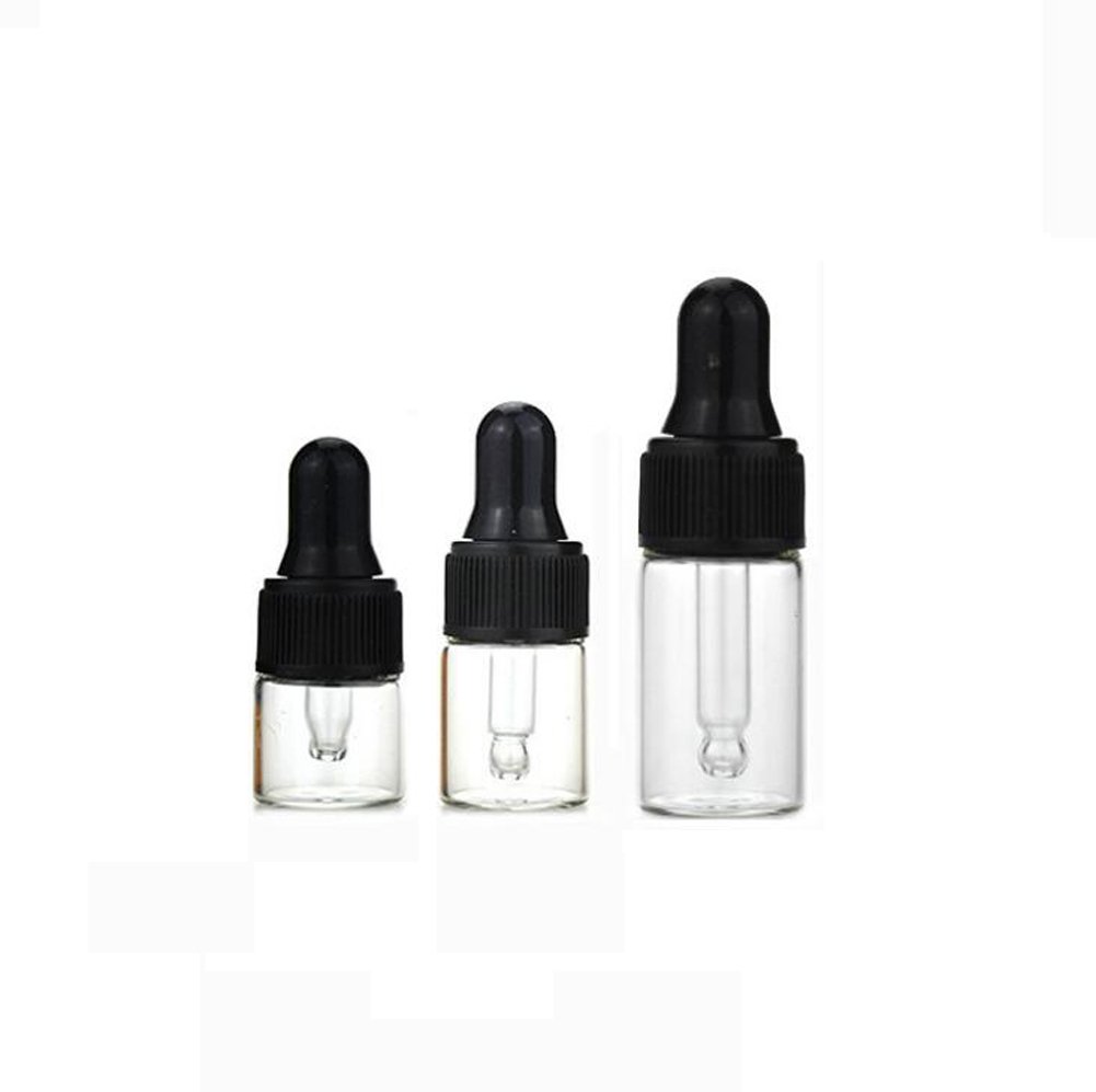 Clear Glass Dropper Bottles With 3ml Transfer Pipettes 30 Packs 1ml/2ml/3ml Essential Oil Dropper Vials Mini Empty Perfume Sample Dropper Glass Bottles (3ml)