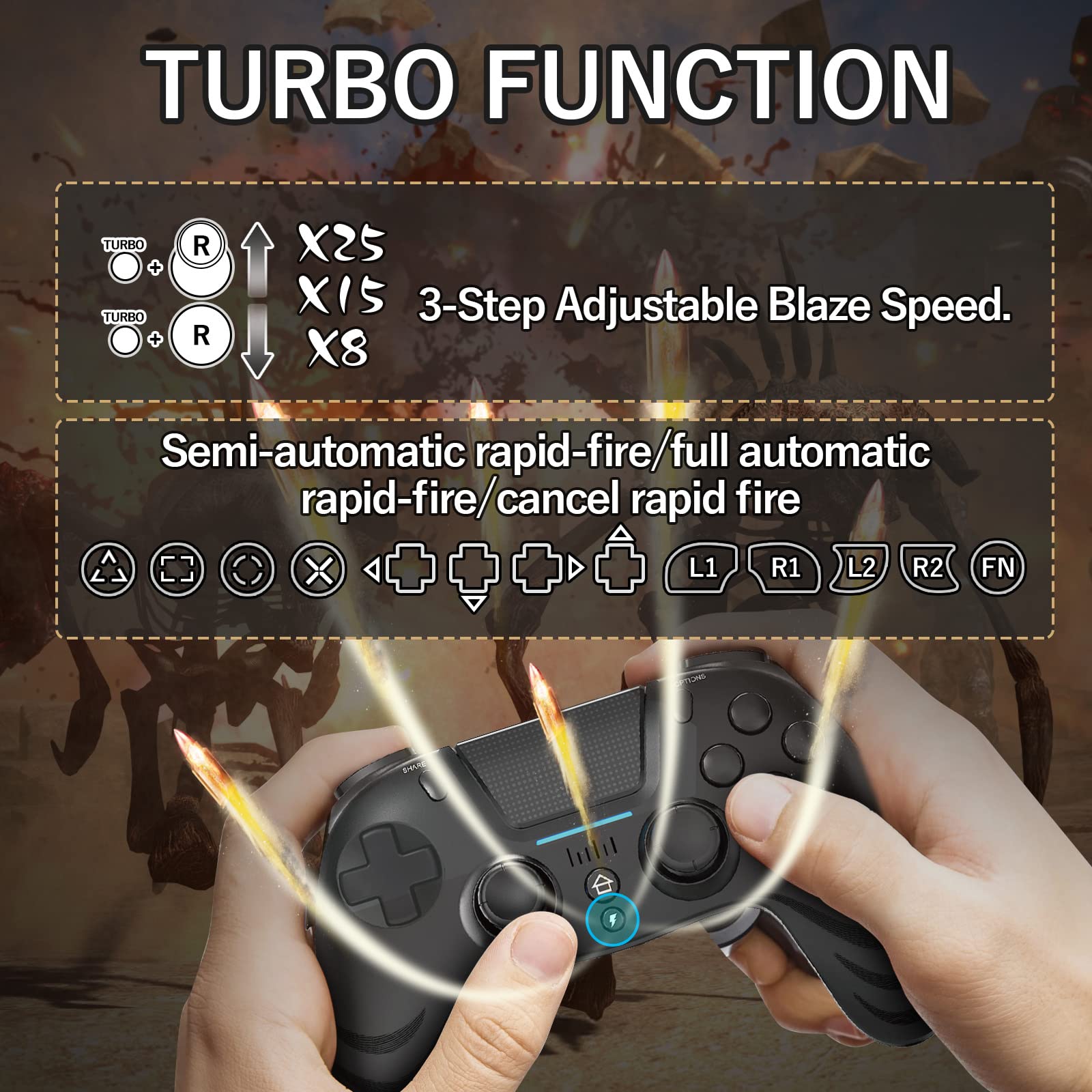 Agelkvoy Wireless Controller for PS-4, Game Controller Compatible with PS-4/Slim/Pro/PC, Wireless Pro Controller Gamepad for PS-4 with Dual Shock/6-Axis Sensor/Touchpad/3.5mm Headphone Jack