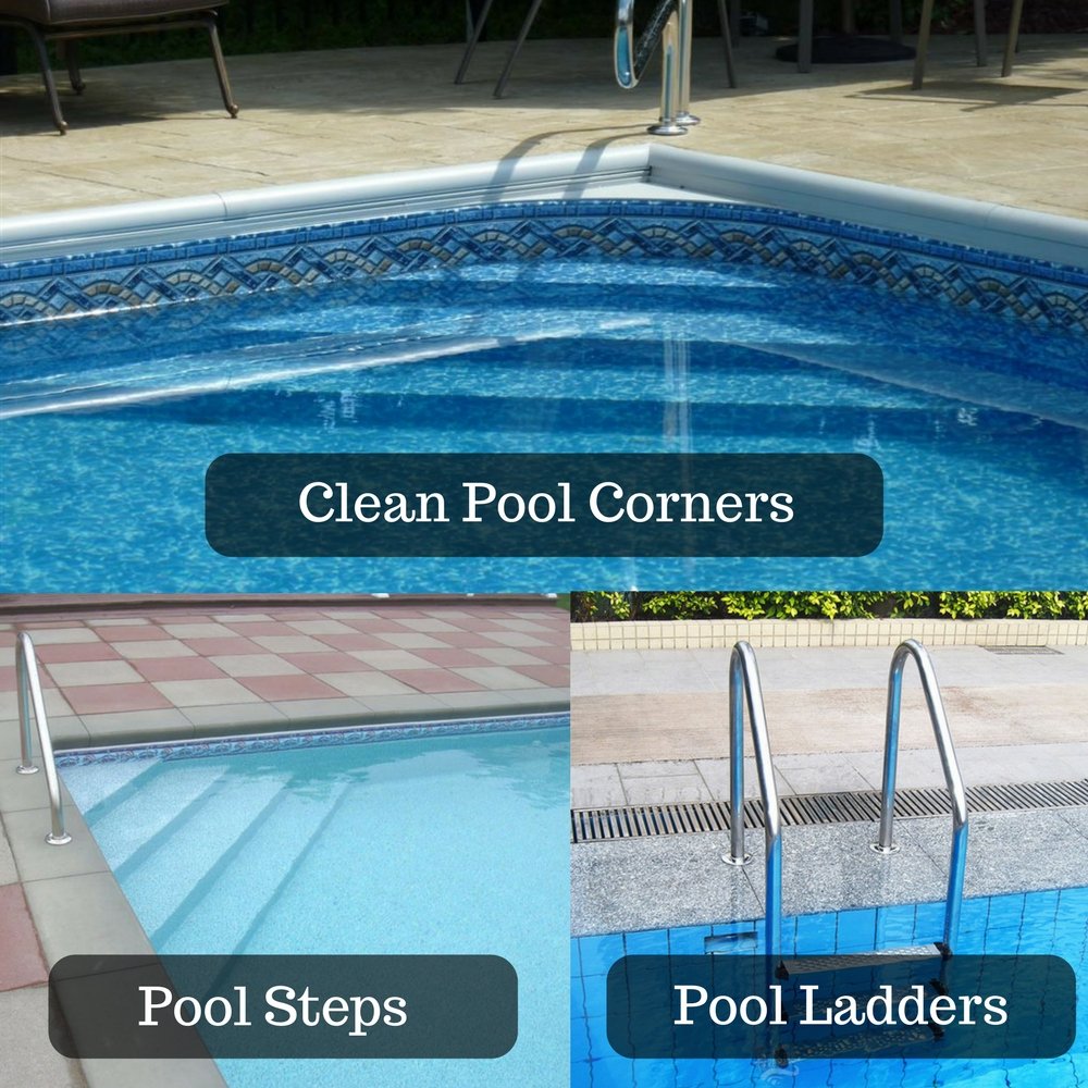 Aquatix Pro Heavy Duty Pool Brush, Durable 5" Swimming Pool Cleaner Brush Best for Tackling Stubborn Stains, Aluminium Handle & Stainless Steel Bristles, Suitable for Concrete & Gunite Pools.