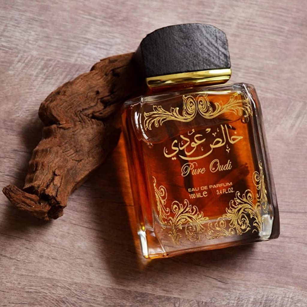 Lattafa Perfumes Pure Oudi (Khalis Oudi) 2 Piece Set for Unisex (3.4 Ounce Eau de Parfum Spray + 1.7 Ounce Perfumed Body Spray)
