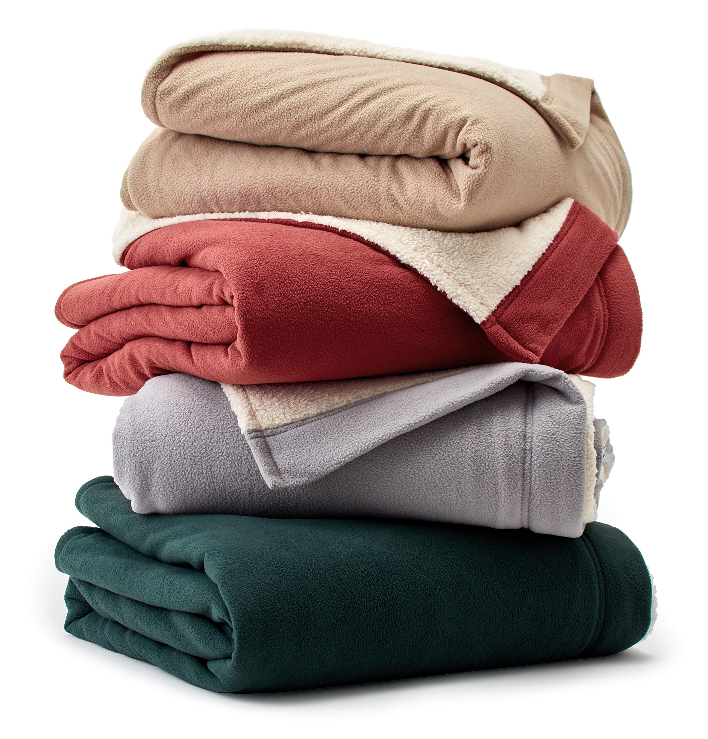 Eddie Bauer - Full Heated Blanket, Soft Fleece Electric Blanket with Sherpa Reverse, Warm Bedding with Low-Voltage Technology (Redwood, Full)