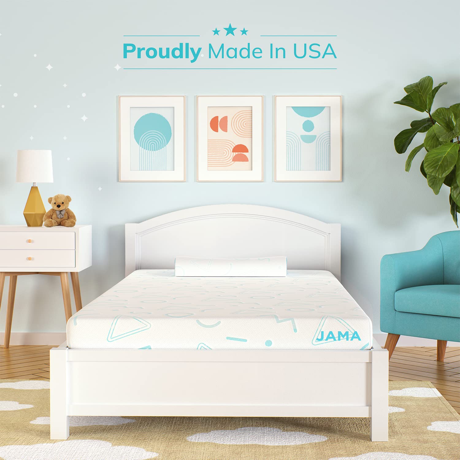 MLILY Full Mattress for Kids, 7 Inch Memory Foam Bunk Bed Mattress with Mattress Protector in a Box Made in USA CertiPUR-US Certified, Medium Firm Trundle Cooling Gel Mattress, Purple