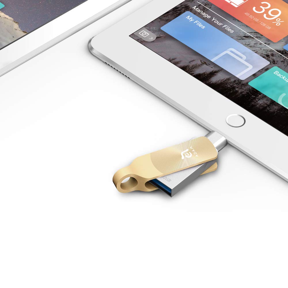 iKlips Duo+ Apple Lightning Flash Drive 128GB Gold