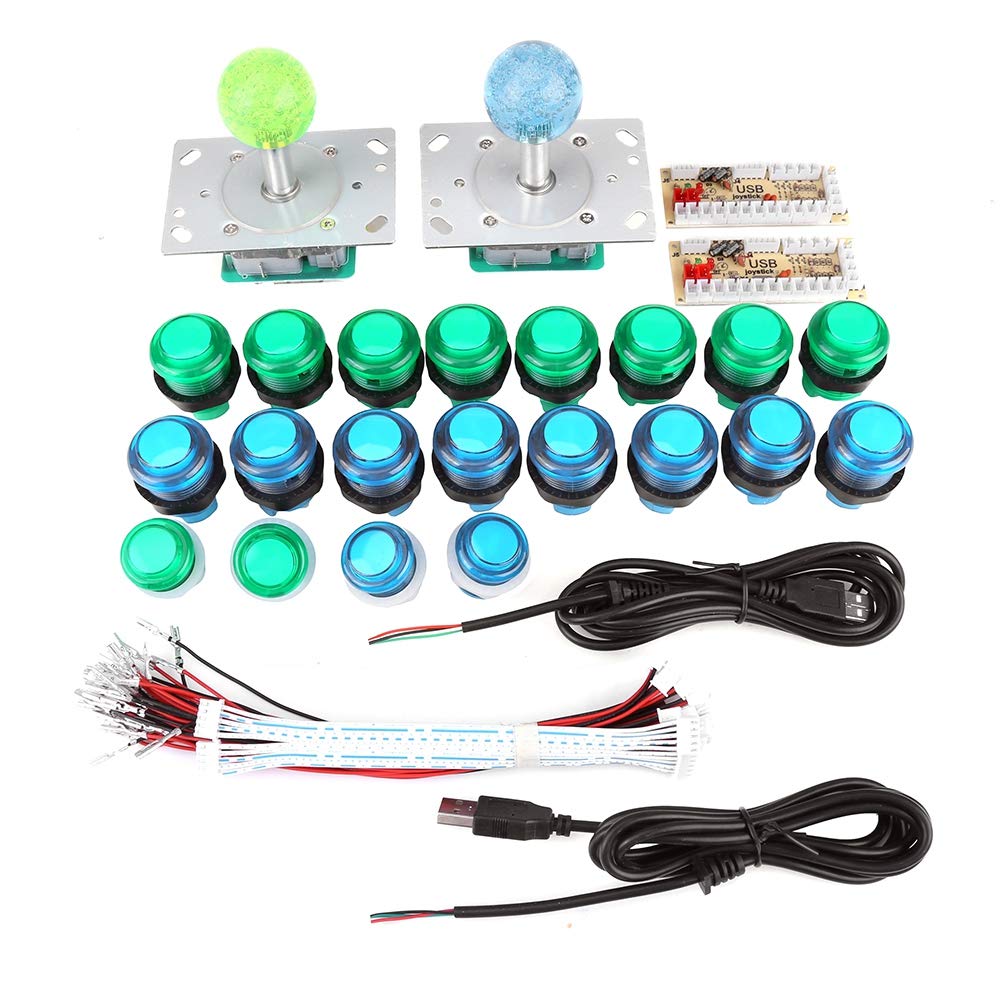 Arcade Game Kits, Kit with USB Encoder for MAME PC Board + Joystick Zero Delay DIY Parts 10 Buttons JoyStick Player