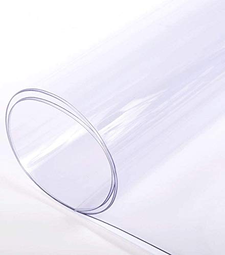 Clear Plastic Vinyl Fabric 04 Gauge - 60 Gauge Sizes by The Yard DIY Table Covers Machinery Recreational Use Waterproof Covering Lining (04 Gauge)