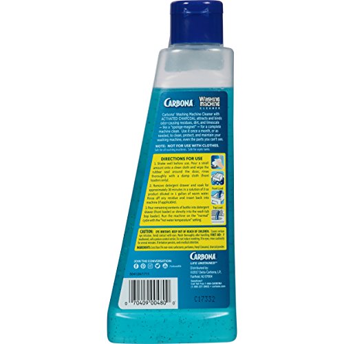 Carbona Washing Machine Cleaner with Activated Charcoal | Removes Odor-Causing Residues | Works in Standard & High Efficiency Washing Machines | 8.4 FL Oz, 1 Pack