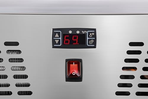 KoolMore KM-CGD-8HP 31 in. Countertop Ice Cream Display case with 4 Pans and Glass Sneeze Guard in Stainless-Steel