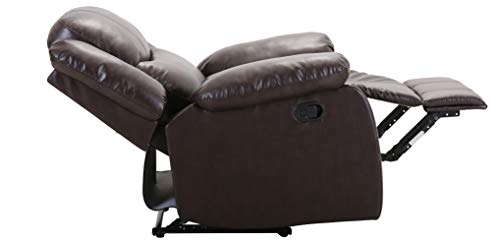 Amazon Brand – Ravenna Home Recliner Chair, 37"W, Leather, Brown