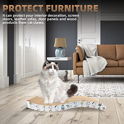 Cardboard Scratcher Pad, 2 Pcs Cat Scratchers for Indoor Cats Grinding Claw and Tooth Board Cat Scratcher Cardboard Cat Scratching Board