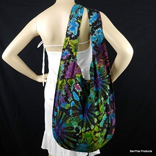 BenThai Products BTP! Tie Dye Sling Crossbody Shoulder Bag Purse Hippie Boho Blue Firework VK11