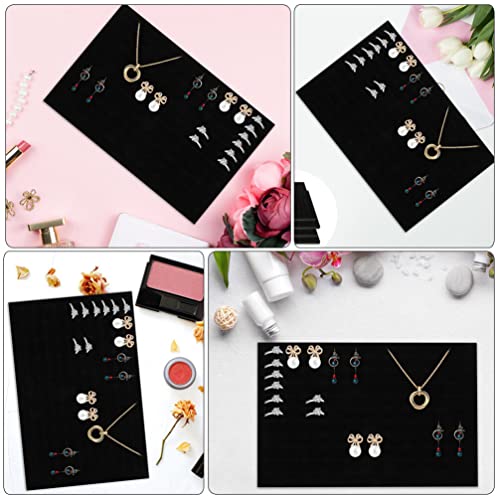 ARTIBETTER Jewelry Storage Insert - Foam Jewelry Inserts (3pcs) - Black Velvet Ring & Earring Display Pad for Jewelry Storage Box
