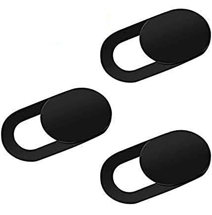 IMMINENT SECURITY Webcam Cover Slide - Ultra Thin with Strong Adhesive - Web Camera Cover Fits Most Devices - Protect Your Privacy (Black, Pack of 3)