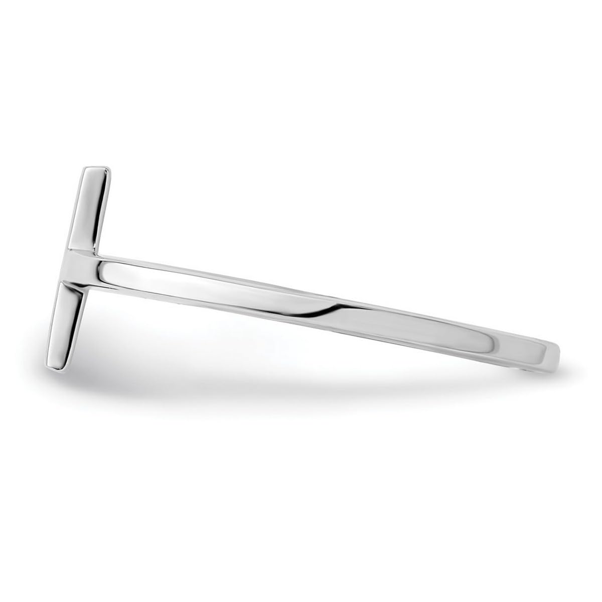 925 Sterling Silver Polished Sideways Religious Faith Cross Ring Size 8 Jewelry for Women