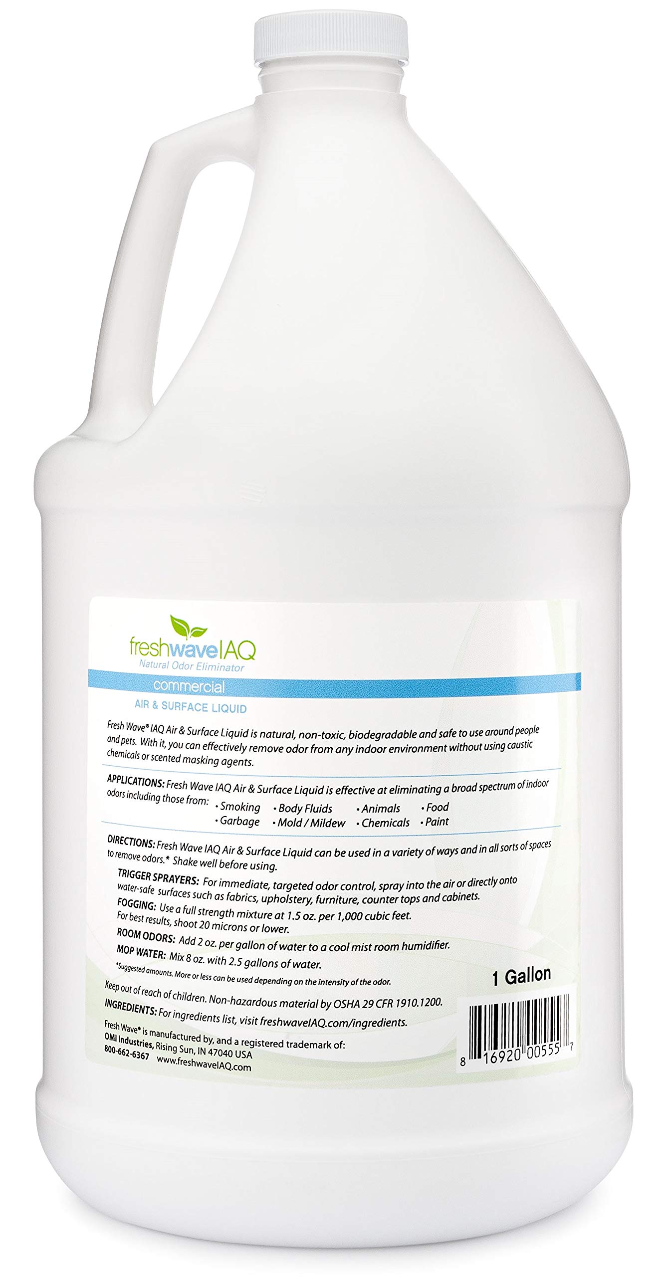 Fresh Wave IAQ Commercial Odor Eliminating Air & Surface Liquid, 1 Gallon | Safer Odor Relief | Natural Plant-Based Odor Eliminator | Odor Absorber for Home or Commercial Areas