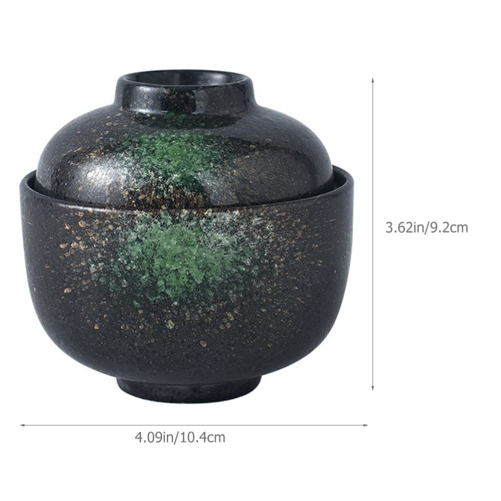 Angoily Ceramic Steamed Egg Bowl Small Lidded Ceramic Steaming Pot Steamed Food Bowl Ceramic Stockpot Ceramic Soup Pot Japanese Snack Bowl Soup Bowls with Lids French Ceramics Shabu Shabu