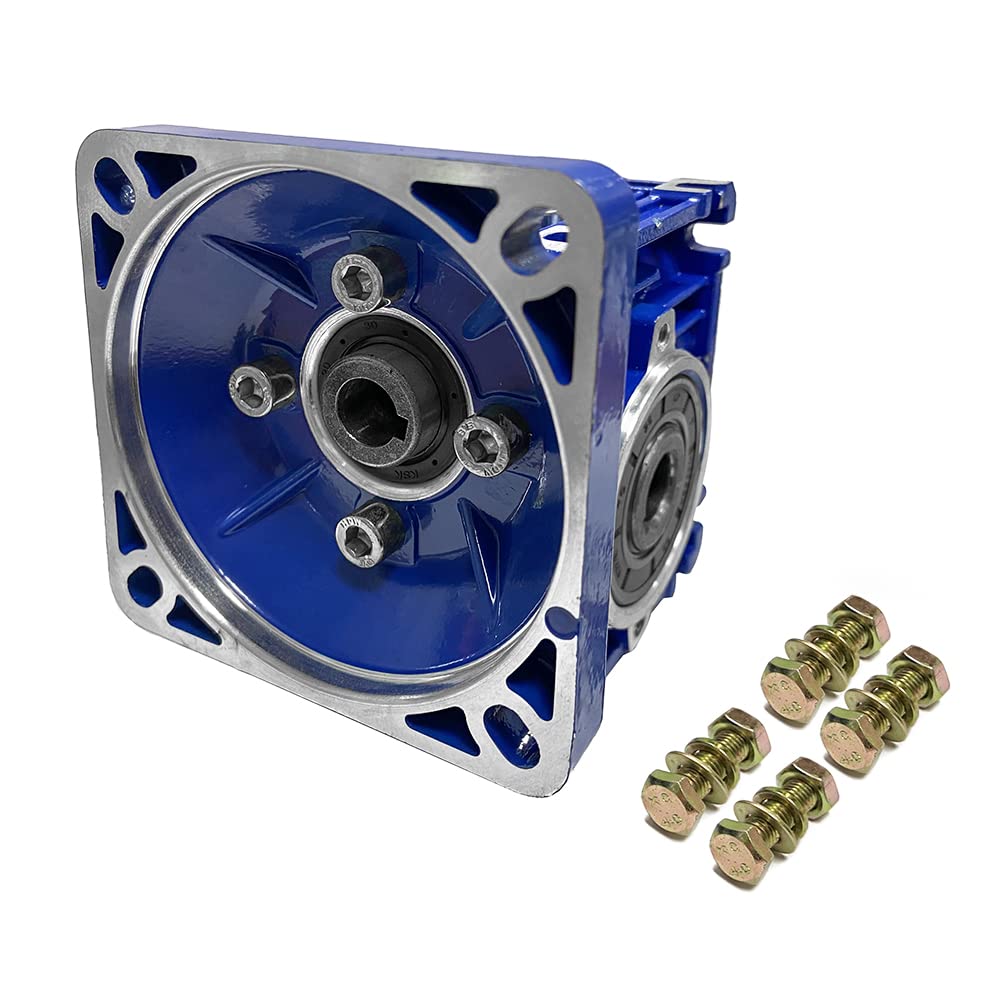 AZSSMUK NMRV030 Speed Reducer Gearbox Reduction Ratio 1:80 Square Flange 90CM*90CM with Mounting Screws