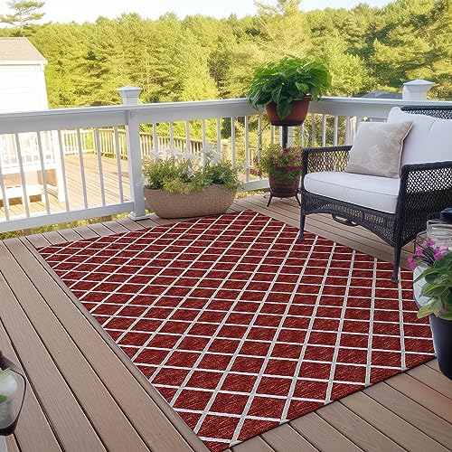 Dalyn Rugs Indoor/Outdoor York YO1 Red Washable 8' x 10'