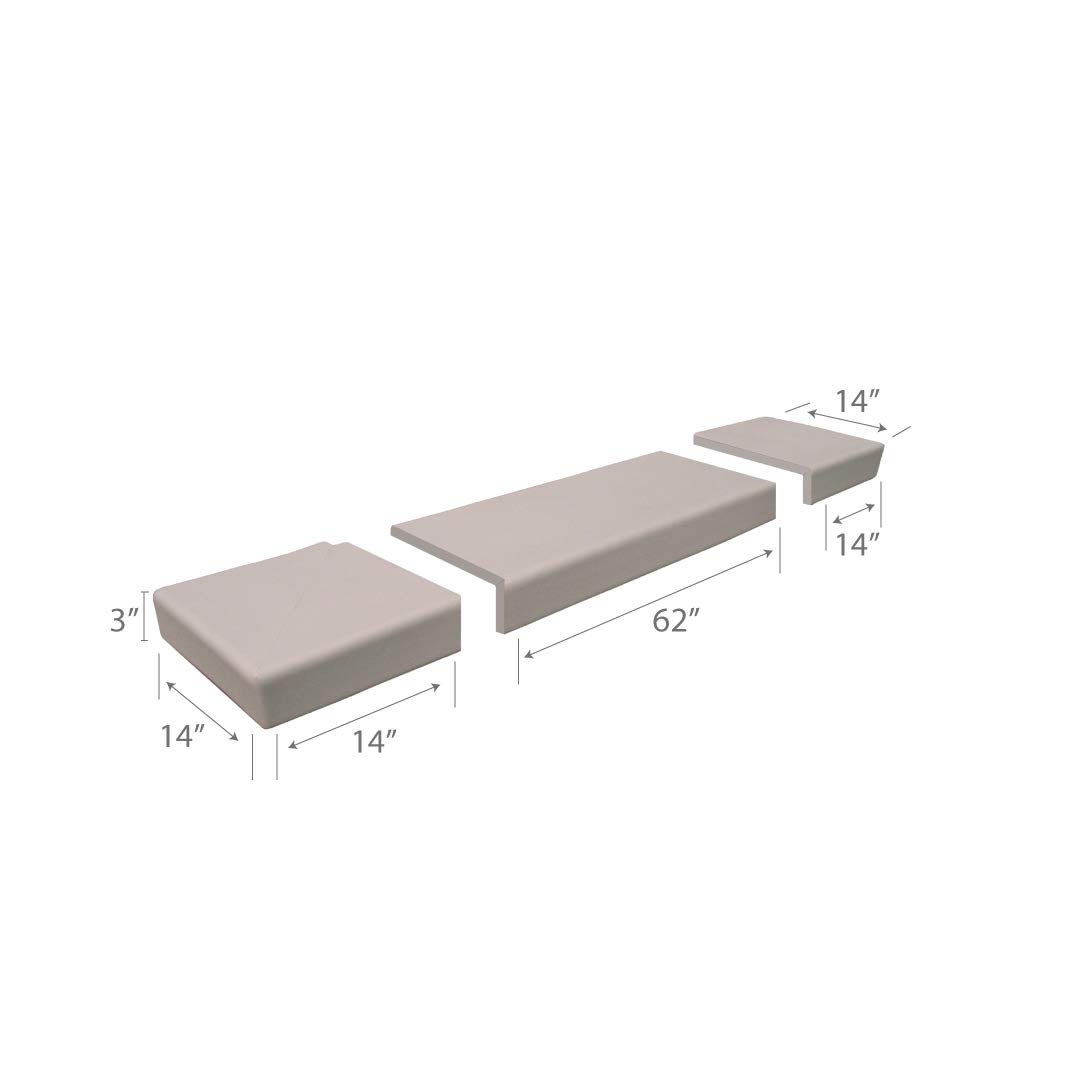 KidKusion Soft Seat Hearth Pad | Made in USA | Taupe | 90" x 14" | Fireplace and Hearth Protection