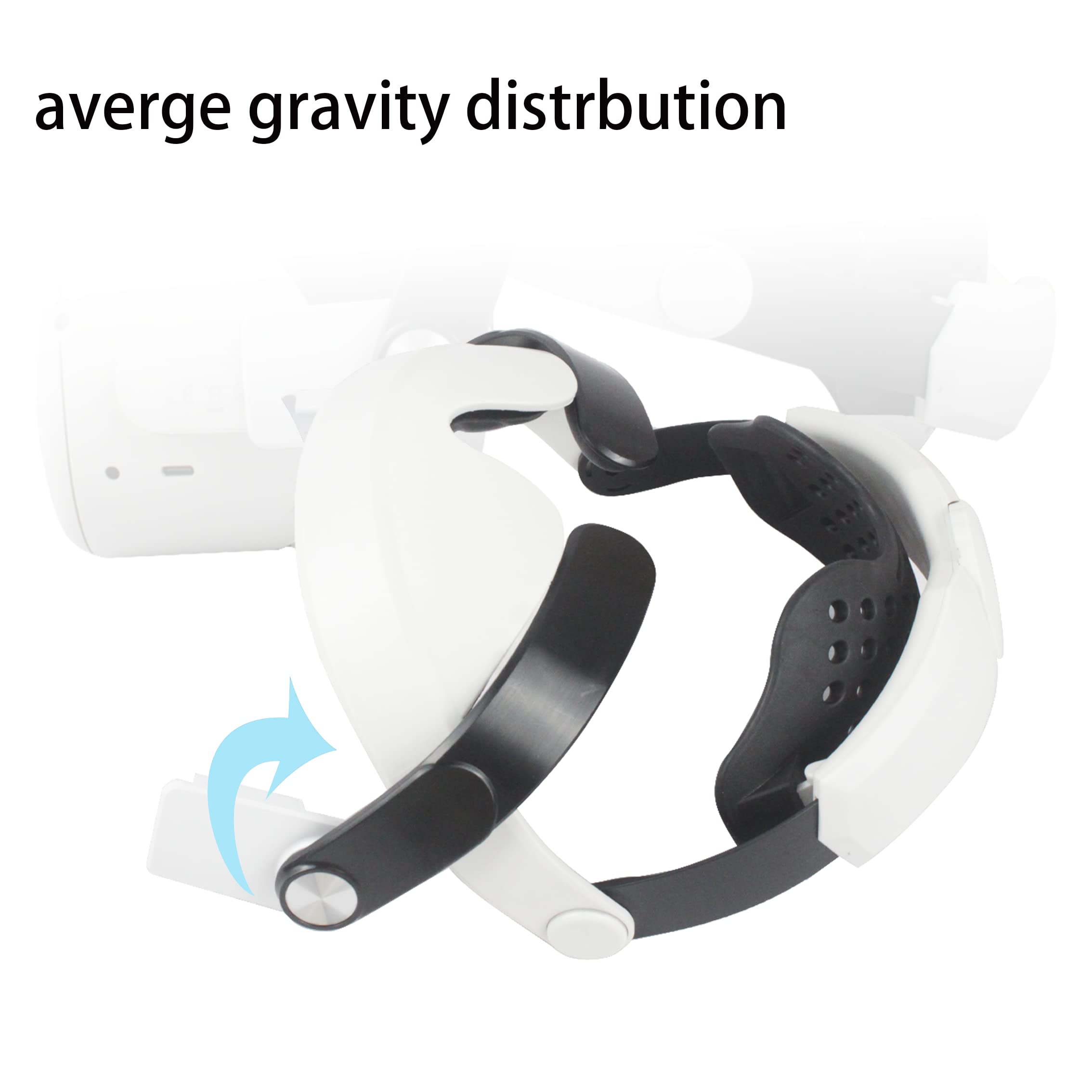 Adjustable Head Strap for Quest 2 VR Glasses Gaming Helmet Headband Reduced Pressure with Power Bank Straps Long-Lasting Battery Life