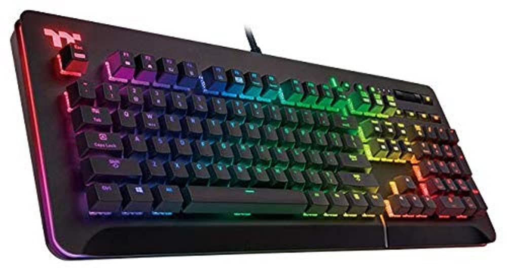 Thermaltake Level 20 RGB Mechanical Gaming Keyboard Cherry MX Blue Switches, 16.8M Color RGB, Alexa Voice Control & Razer Chroma Sync Compatible, KB-LVT-BLBRUS-01