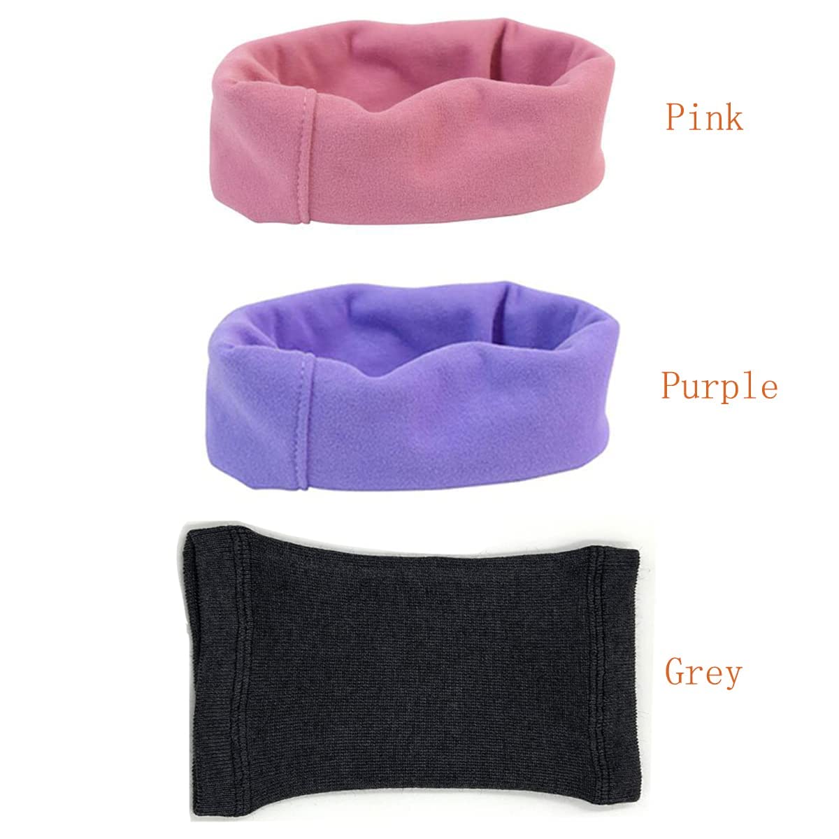 Quiet Ears Covers for Dogs 3pcs,Dog Snoods Ear Covers for Noise,Grooming and Force Drying Miracle Tool for Anxiety Relief & Calming Dogs(Grey+Pink+Purple) (Small)