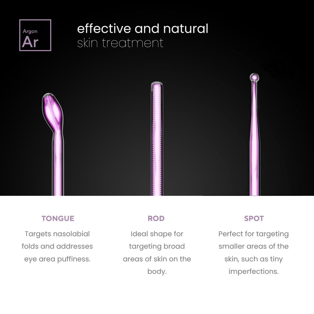 NuDerma Professional Skin Therapy Wand - Portable Skin Therapy Machine with 6 Neon & Argon Wands β Boost Your Skin β Clear Firm & Tighten