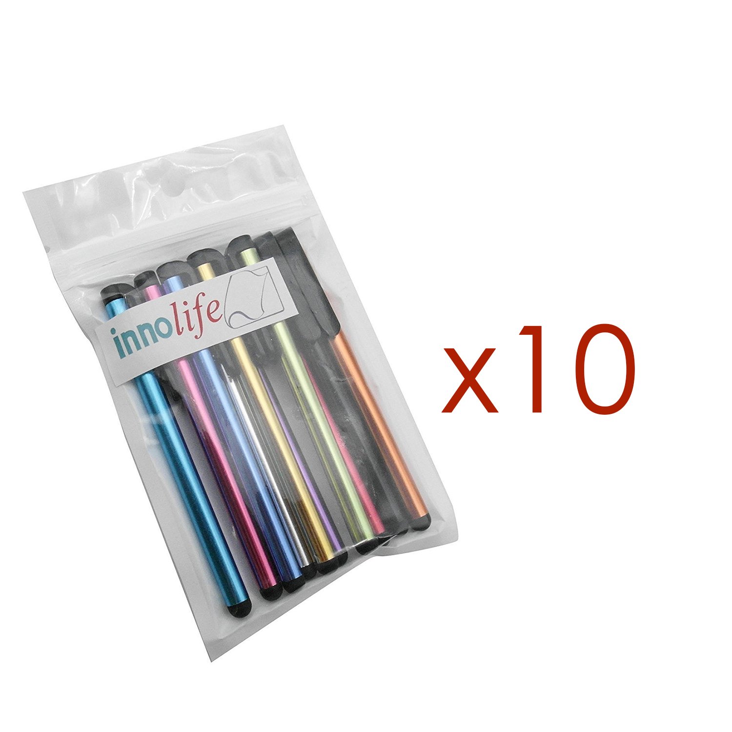 INNOLIFE Metal Stylus Touch Screen Pen Compatible with Apple iPhone 4 4S 5 5S 5C 6 6 Plus iPad Galaxy Tablet Smartphone PDA (100)