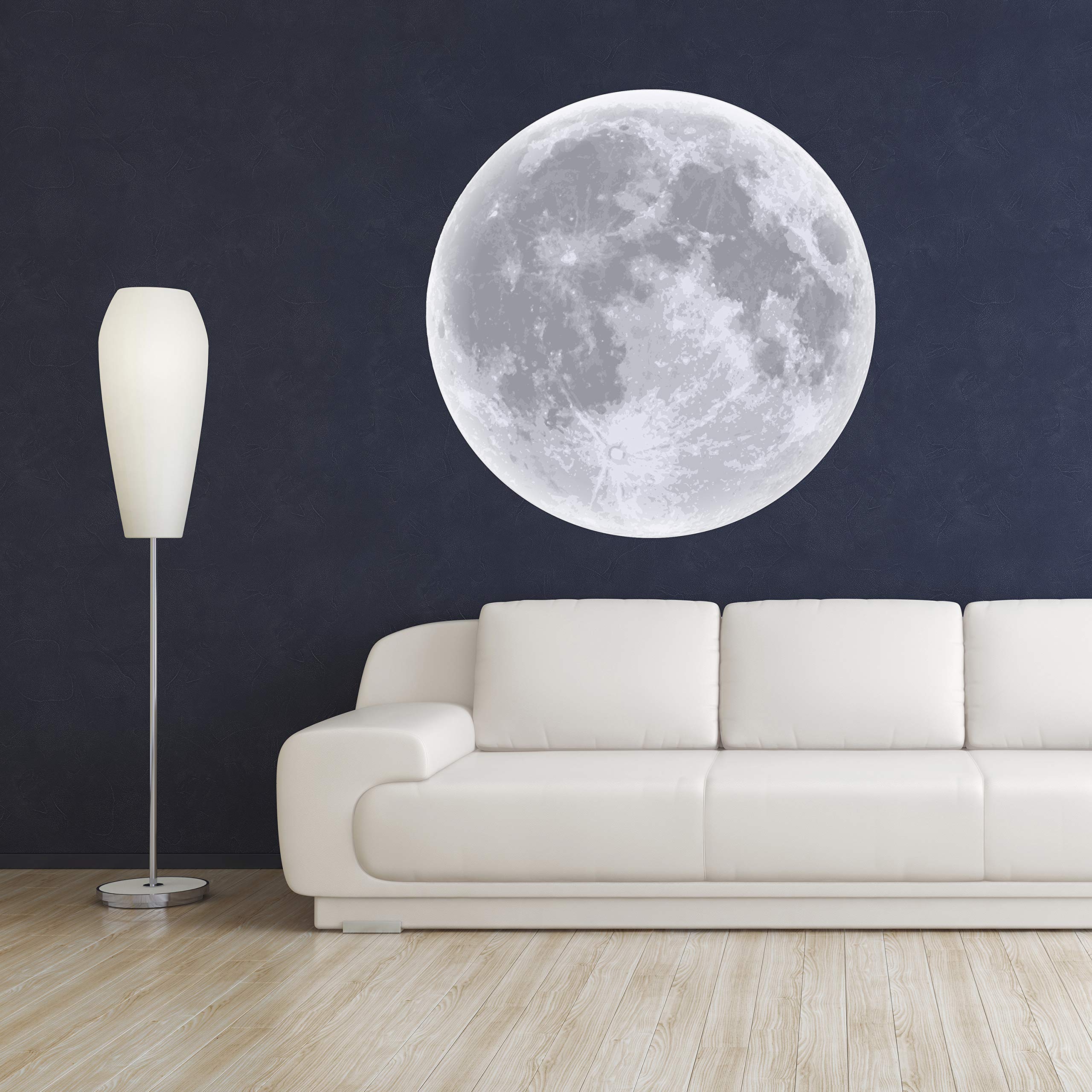 Moon Wall Decal Room Decor - Bedroom Wall Stickers - Moon Removable Wallpaper - Moon Wall Mural Vinyl Art Décor Sticker (24" x 24")