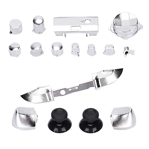 Full Game Controller Plating Button Set, Beautiful Appearance Game Handle Accessories Compatible Unique for Series X(Silver Plating)