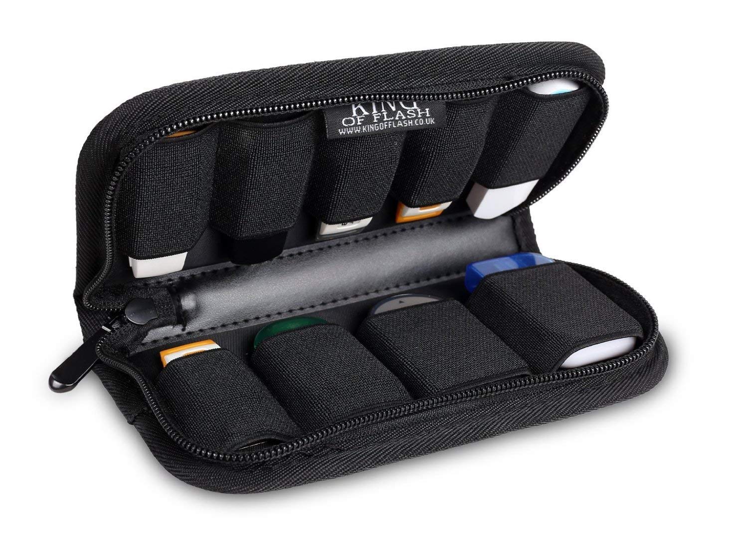 King of Flash 9 x USB Flash Drives Carrying Case with Premium Quality Padded Protection for Flash/Key Drives - Black