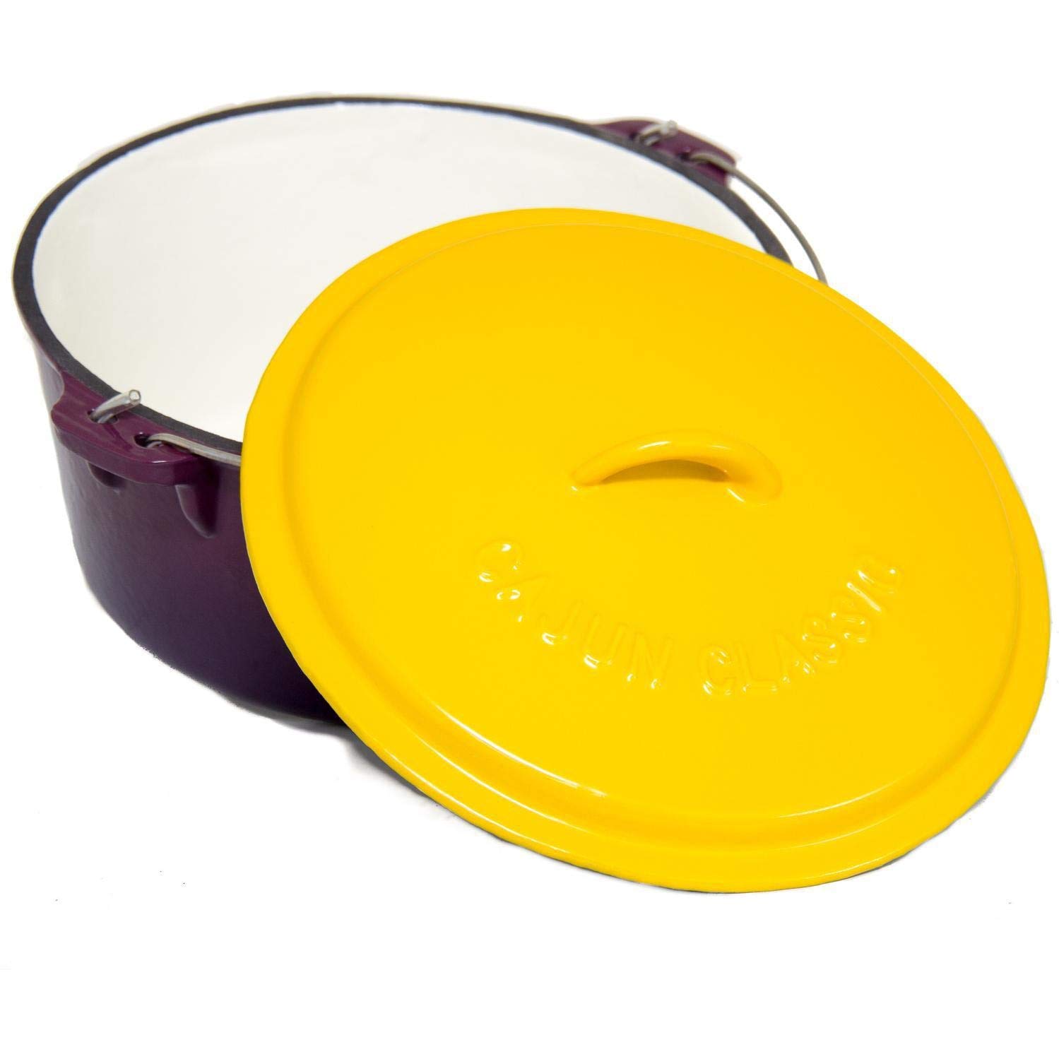 Cajun Classic 16-Quart Enamel Cast Iron Dutch Oven - Purple & Gold - GL10490PG