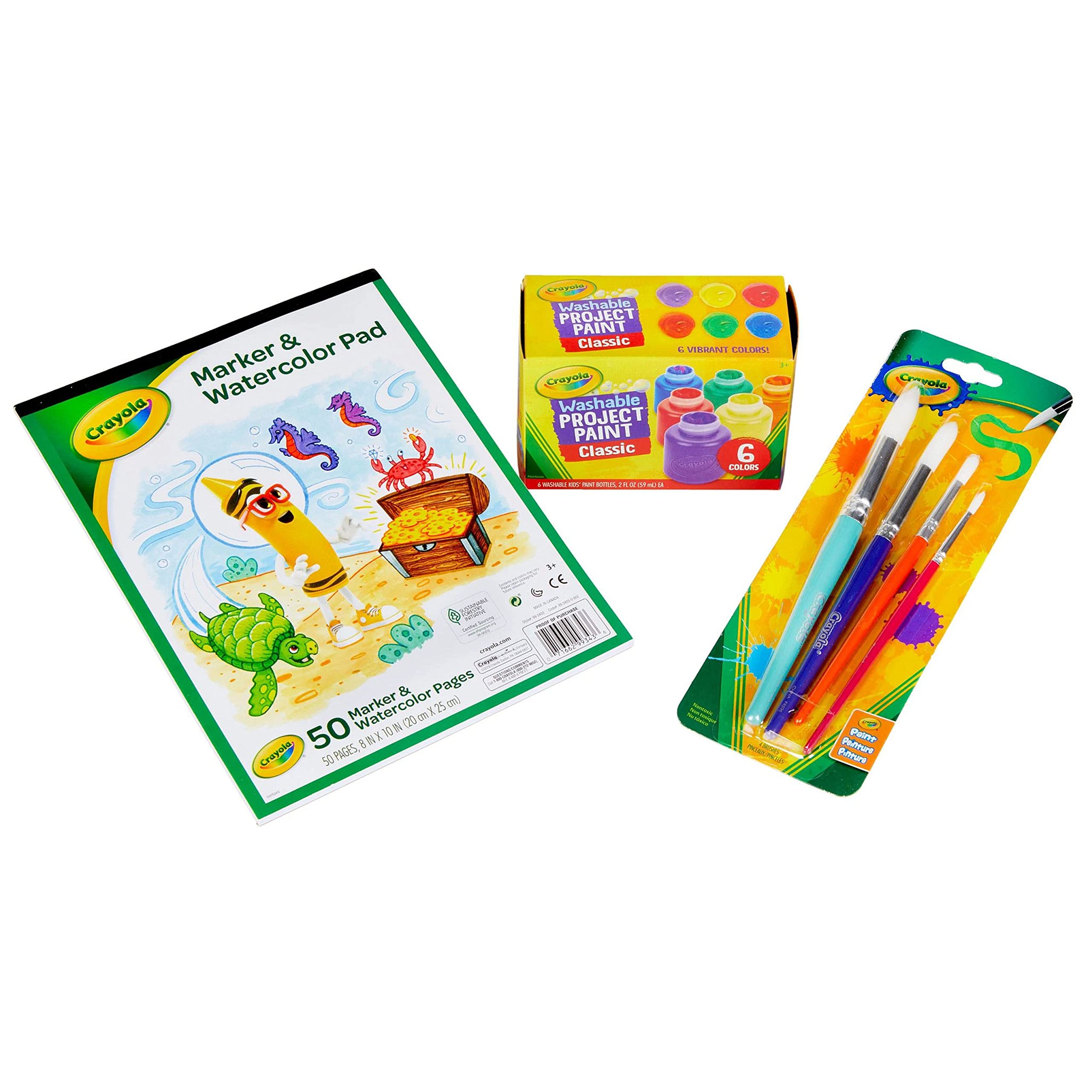 Crayola Kids Paint Set, Washable Kids Paint, Craft Supplies, Gift for Kids, Ages 3, 4, 5, 6, 7 [Amazon Exclusive]