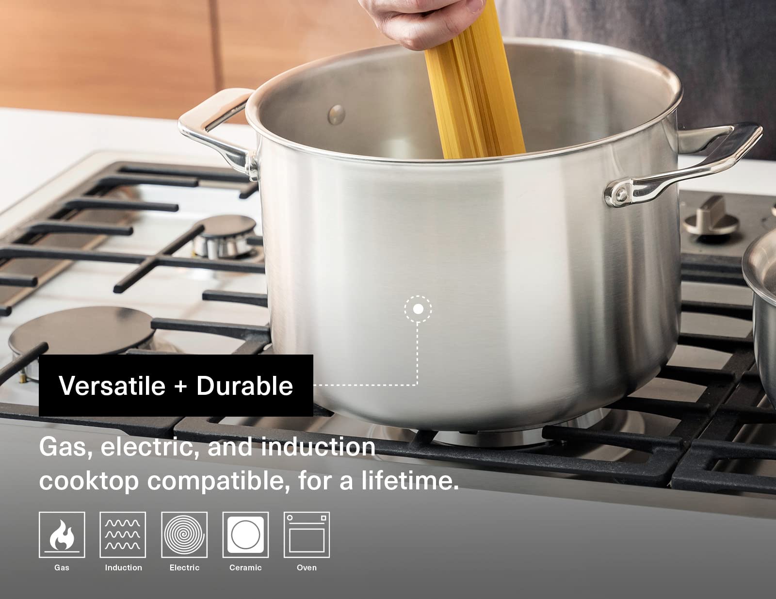 Misen 8 QT Stainless Steel Stock Pot with Lid - Stew & Soup Pot with Handles - Large Pot for Cooking