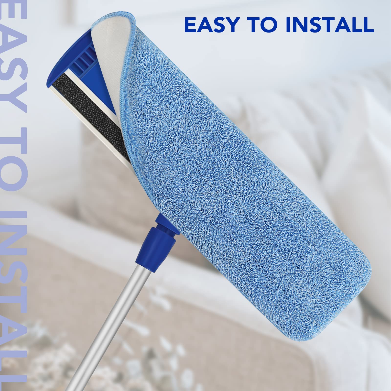 Replacement Microfiber Pad for Rubbermaid Commercial 18 Inch Mop and 17 Inch Mop - 10 Pack Wet & Dry Commercial Cleaning Refills Reusable Mop Refills Fit for Any Microfiber Flat Mop System 18" and 17"