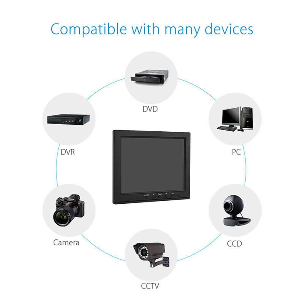 CAIRUTE Portable 10.1 inch Security Monitor 1024x600 HDMI Mini TV Screen with Built-in Dual Speakers HDMI VGA BNC USB Input for PC Gaming CCTV Surveillance
