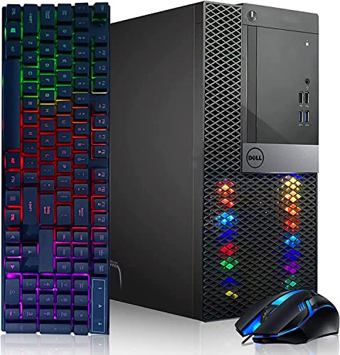 Dell Gaming PC Desktop Computer - Intel Quad I5 up to 3.6GHz, GeForce GTX 1660 Ti 6G, 32GB DDR4 Memory, 128G SSD + 3TB, RGB Keyboard & Mouse, WiFi & Bluetooth 5.0, Win 10 Pro (Renewed)