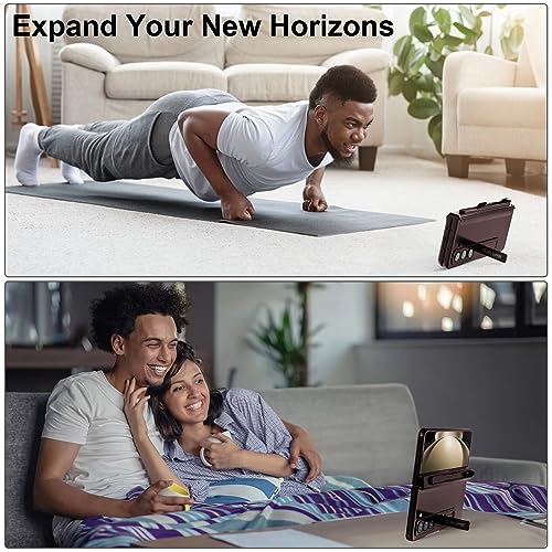 GOHHME for Samsung Galaxy Z Fold 5 Case with Magnetic Hinge Protection S Pen Holder Built-in Screen Protector Adjustable Stand, Camera Protection & Luxury Shockproof Thin Hard PC Cover (Burgundy)