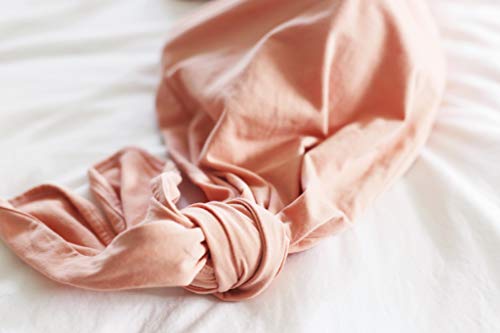 Marlowe & Co Organic Cotton Knotted Newborn Baby Gown, Soft Sleeper Gown for Baby Boy and Girl (Dusty Rose, 0-3 Months)
