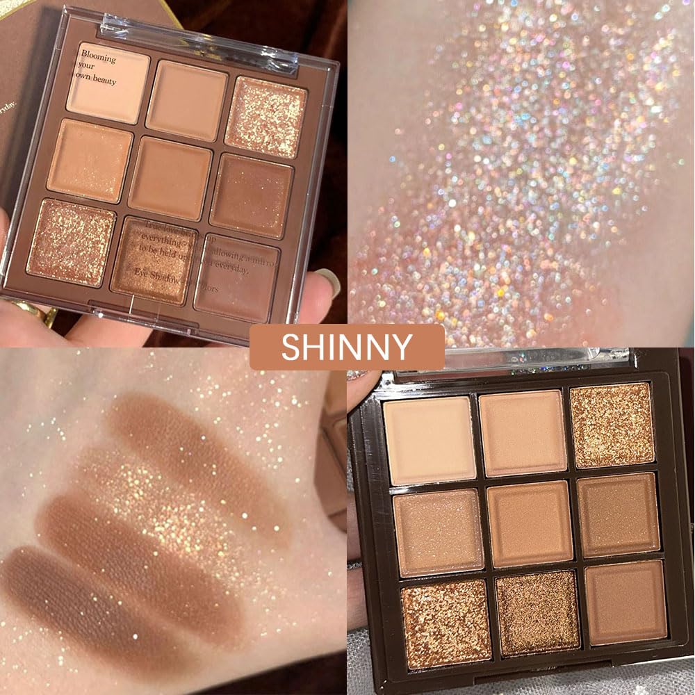 AMY'S DIARY Matte Nude Eyeshadow Palette Pink Makeup,9 Colors Matte Eyeshadow Long Lasting Eye Shadow Plattet for Girls