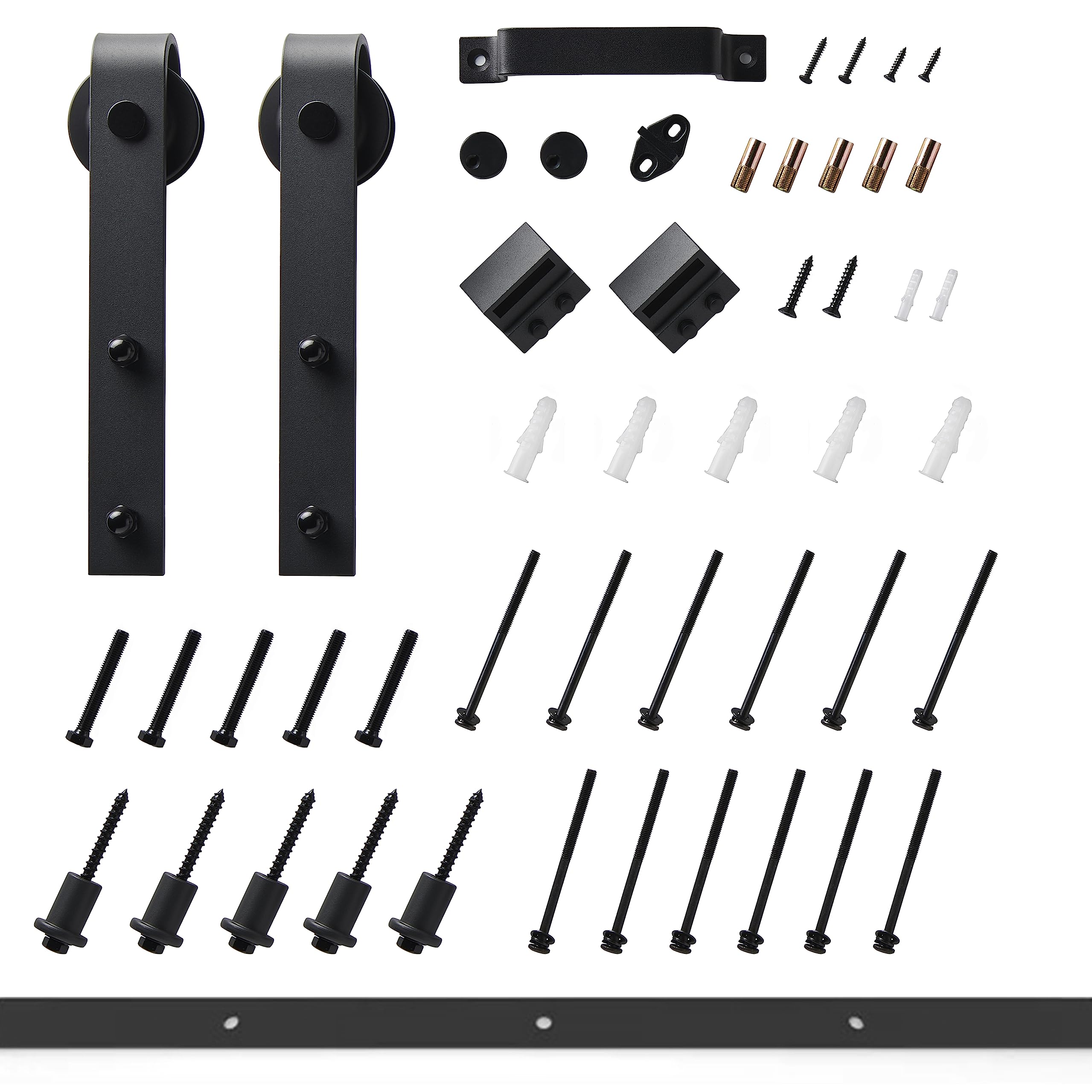 BARNER HOME 72"(Double 36") x 84" Sliding Barn Door with 6.6ft Barn Door Hardware Kit & Handle, Pre-Drilled Ready to Assemble, K Frame Planks