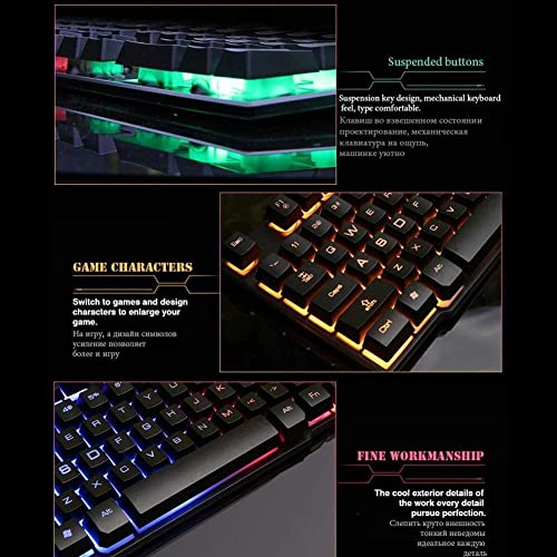 CNGY Keyboards Keyboard& Mouse USB 180 Keys Backlight Mechanical Wired Gaming Keyboard Mouse Set For PC