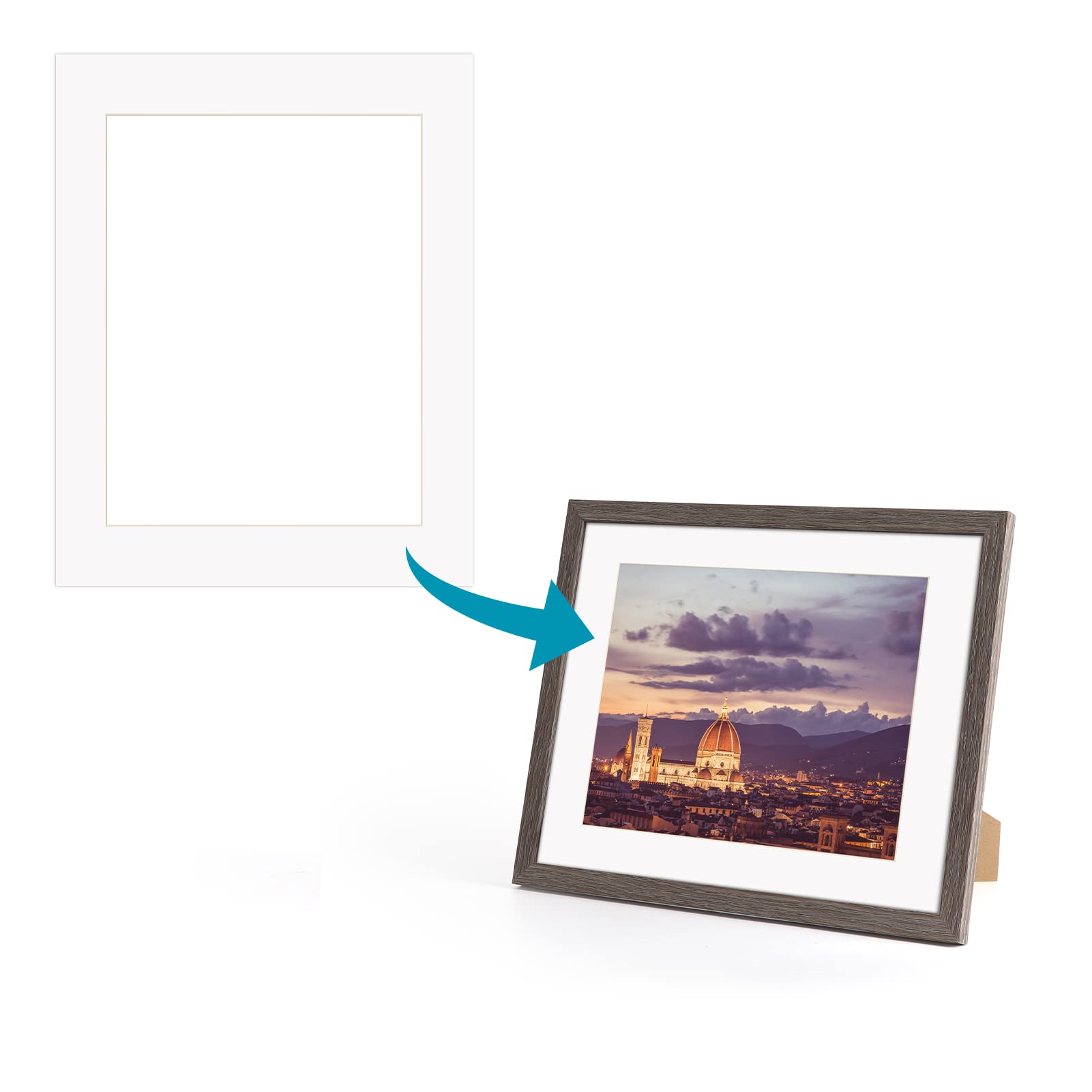 ZBEIVAN 11x14 White Picture Mats for 8.5x11 Pictures with Core Bevel Cut Frame Mattes - Pack of 12