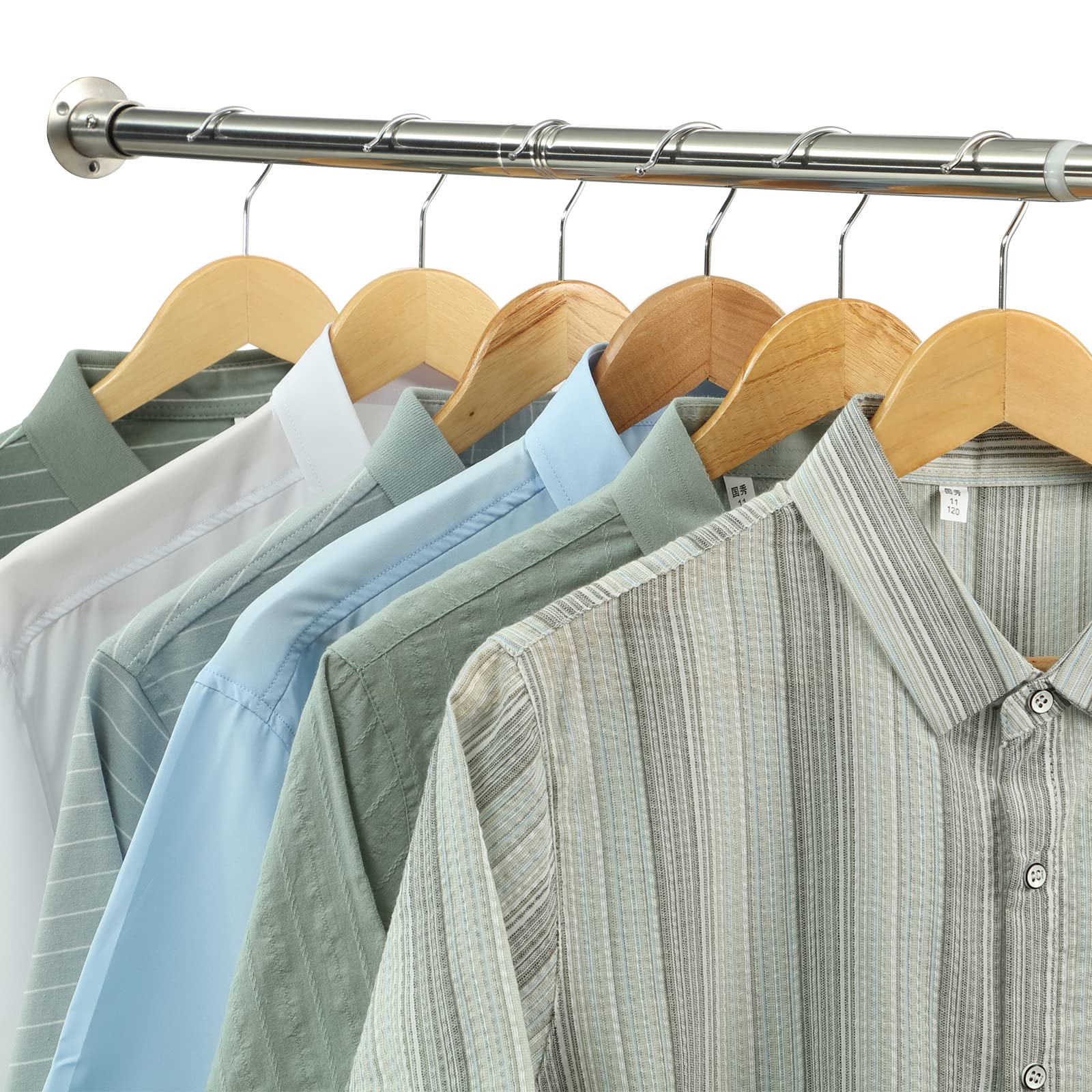 CALCHELE Closet Rods for Hanging Clothes Adjustable Closet Rod Sliver Closet Hanging Rod 15-54"