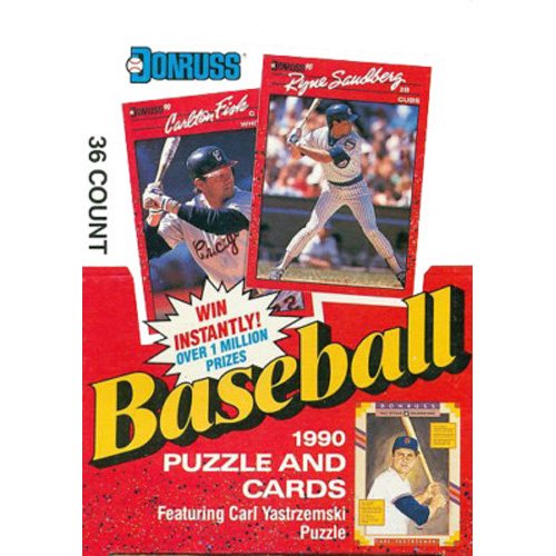 Donruss 1990 Baseball Puzzle and Cards Wax Box (36 Packs)