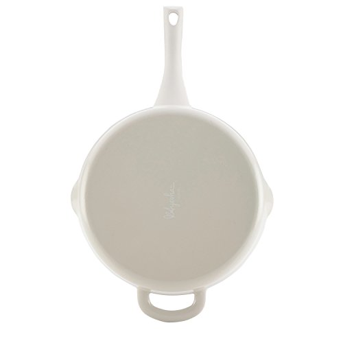 Ayesha Curry Enameled Cast Iron Skillet/Fry Pan with Pour Spouts, 10 Inch, French Vanilla