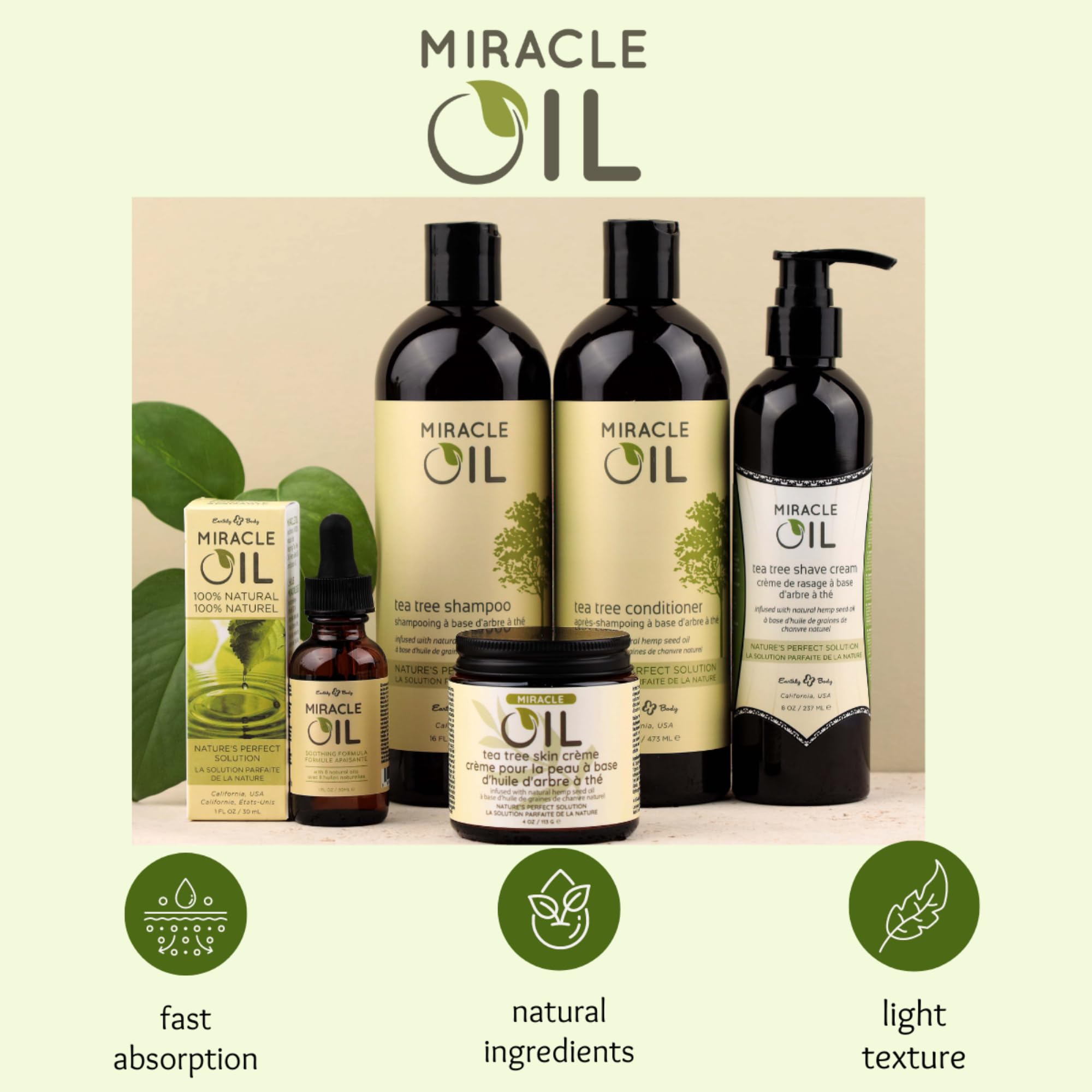 Earthly Body Miracle Oil Tea Tree Shampoo 16 Fl Oz
