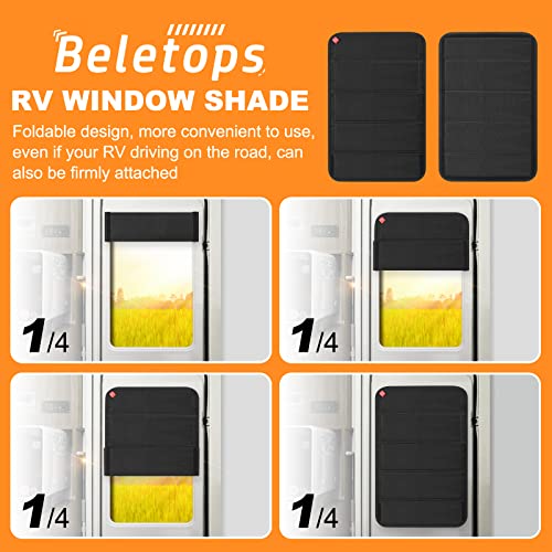Beletops Foldable Velcro RV Door Window Shade,Camper Door Shade, Thin Shade Ready RV Window Shade,Blocking The Sun's Rays Makes The Interior of The RV Dark for RV Accessories Shade【25''x16''】 Black