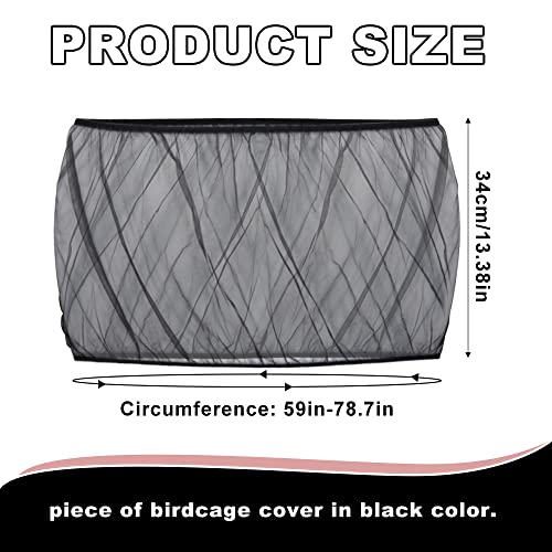 Chihutown Bird Cage Seed Catcher, Bird Cage Mesh Guard Netting, Bird Cage Seed Guard Skirt, Parakeet Cage Skirt for Round Square Cages (Black)